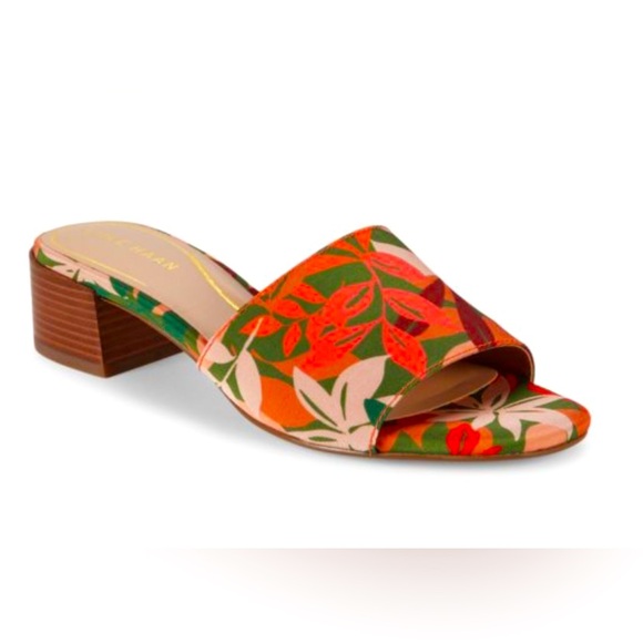Cole Haan | Shoes | Cole Haan Calli Single Band Sandal Multi Leaf Print ...